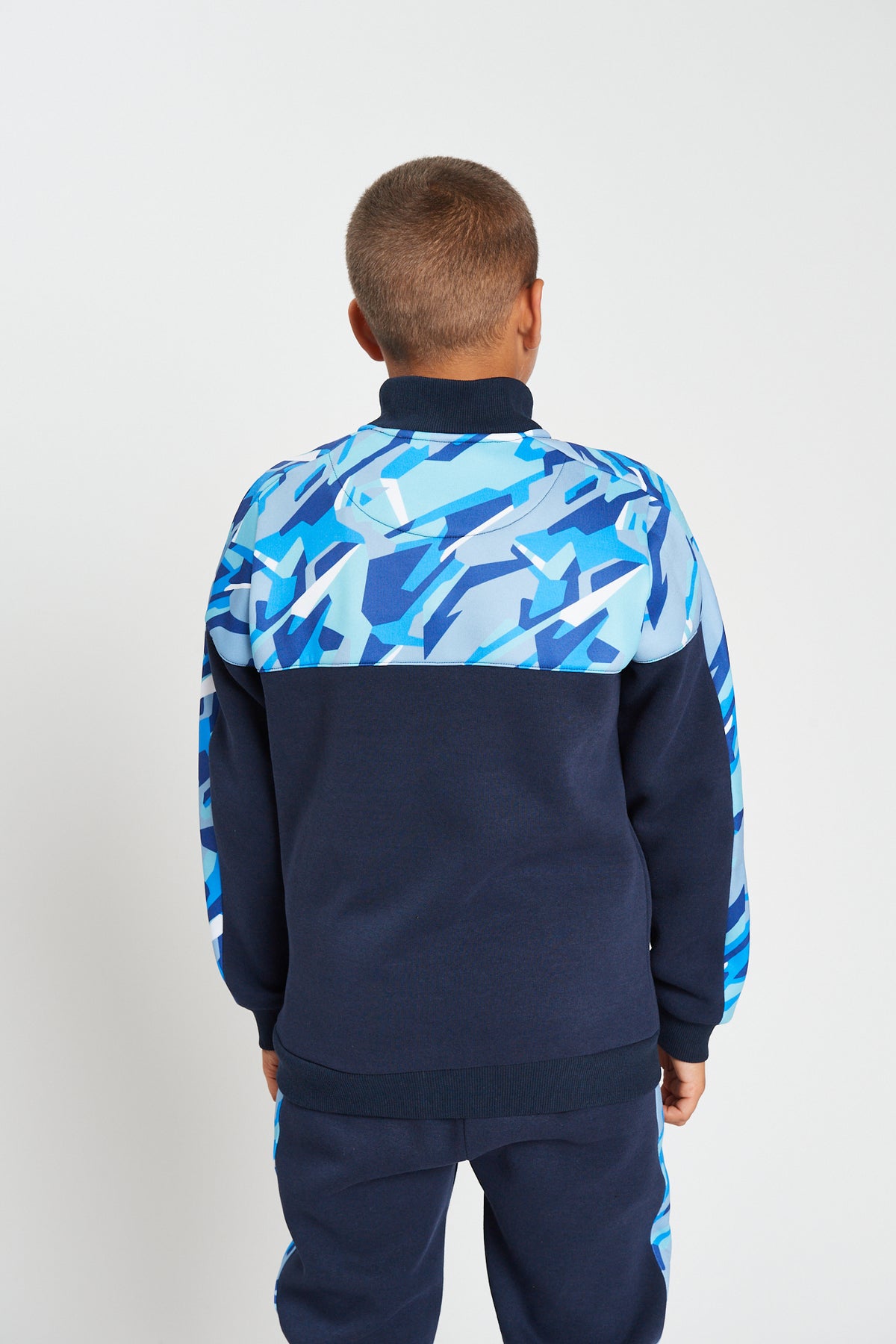 Chromatic Tracksuit Top | Boys Navy Geo Zip Through Top | Kids Clothes ...