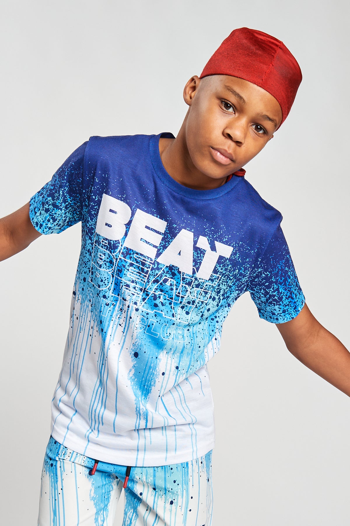 Drip T Shirt | Boys Blue White Sublimated Print Tee | Kids Clothes ...