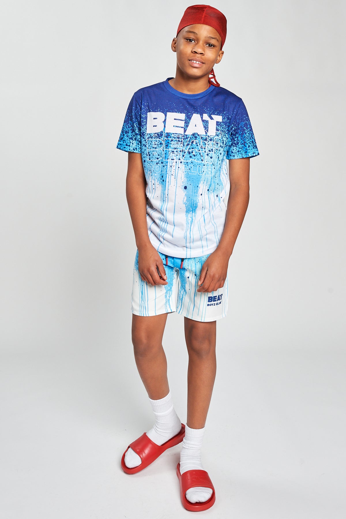 Drip T Shirt | Boys Blue White Sublimated Print Tee | Kids Clothes ...